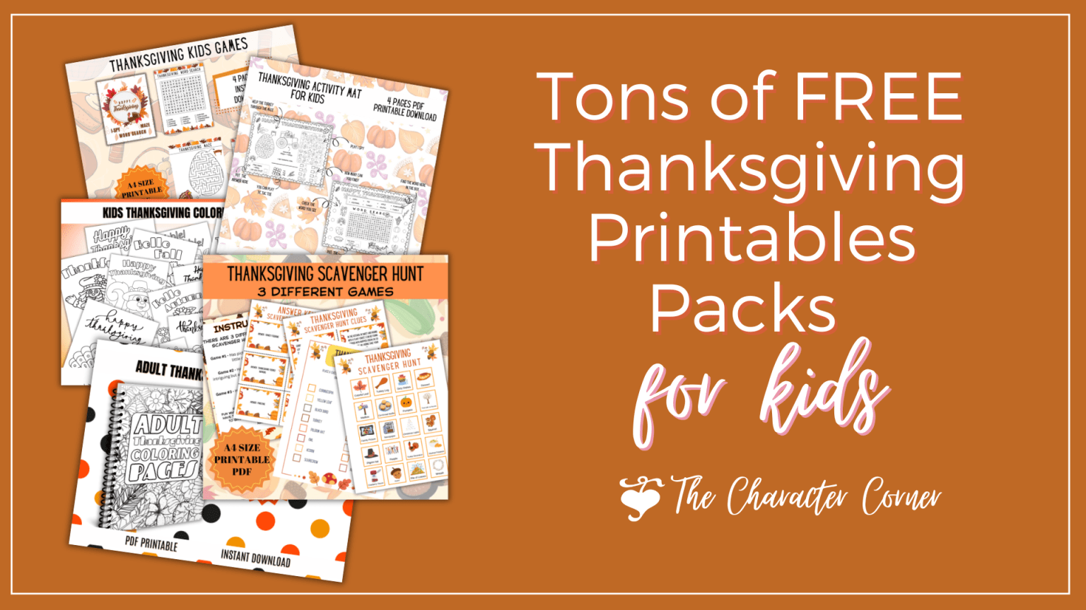 Cute Thanksgiving Printables for Kids - The Character Corner